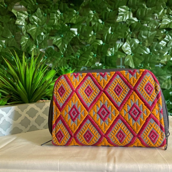 Bags | Embroidered Wallet Orange | Poshmark